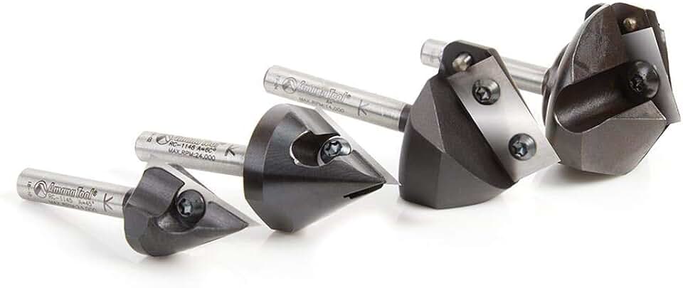 Amana Tool AMS-225 4-Pc 3D CNC Signmaking Lettering & Engraving Insert ...