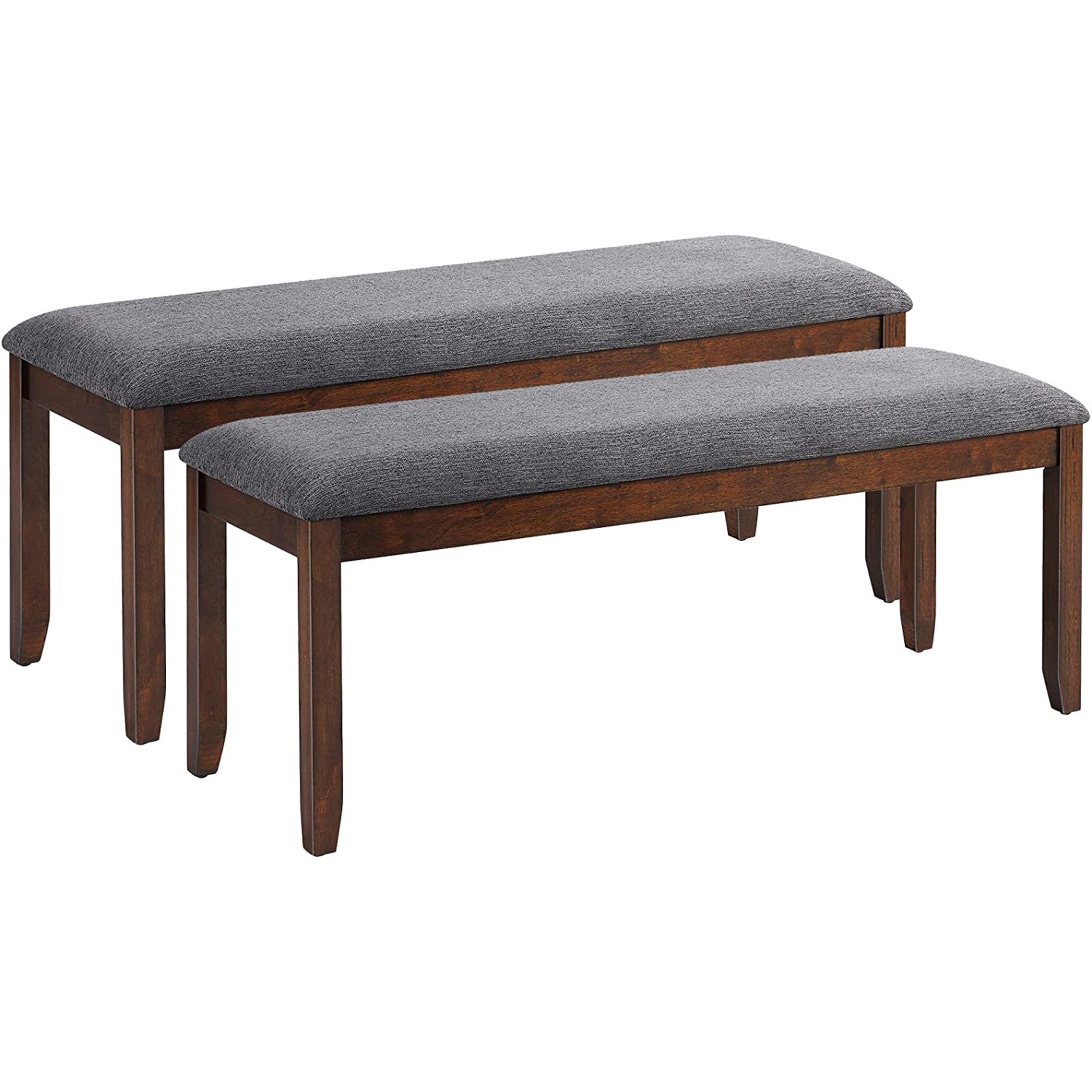 Dining Room Bench Set of 2, Wood Kitchen Bench with Upholstered ...