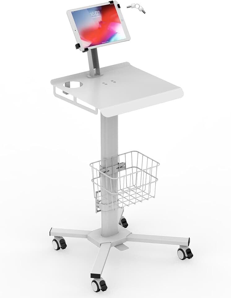 Mobile Medical Tablet Cart for 9.7-12.9” iPad, Rolling Medical ...