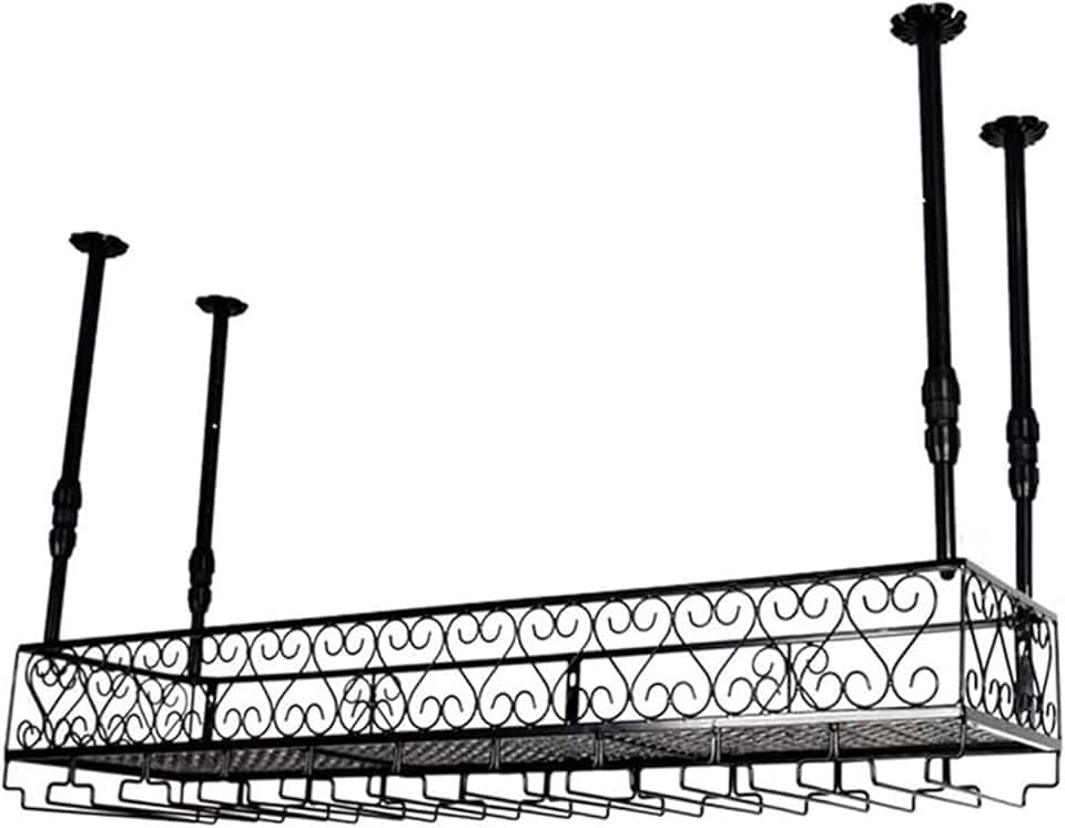 Hanging Wine Glass Rack-Wine Rack Ceiling Hanging Holder Storage Wine ...