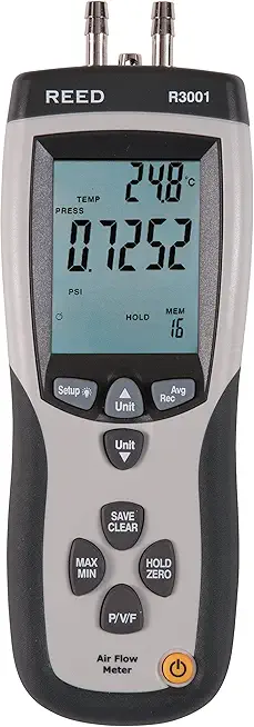 REED Instruments R3001 Pitot Tube Anemometer and Differential Manometer ...