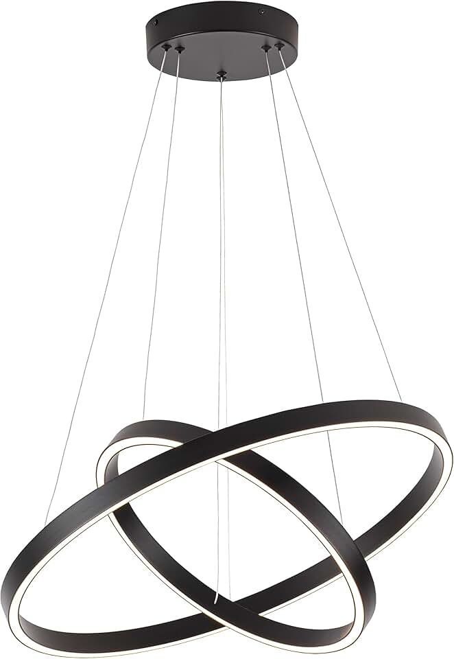 Modern Led Chandelier, 2 Rings Contemporary Chandelier Circular Pendant ...