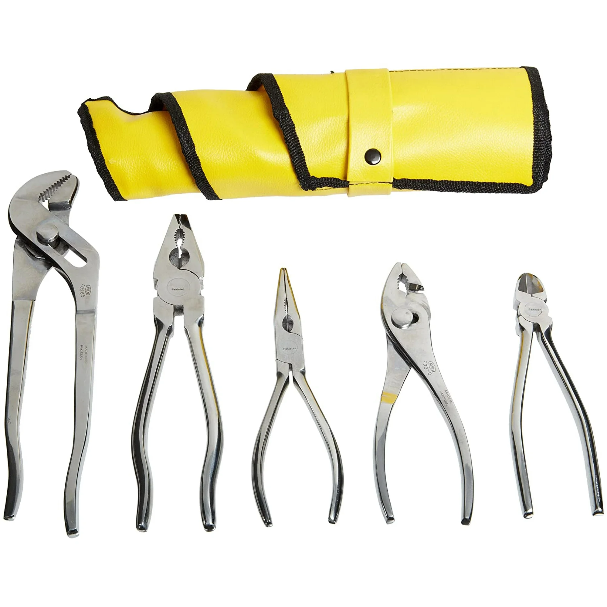 10381 Stainless Steel Pliers Set, 5-piece In Roll Up Pouch - Arizona Outlet