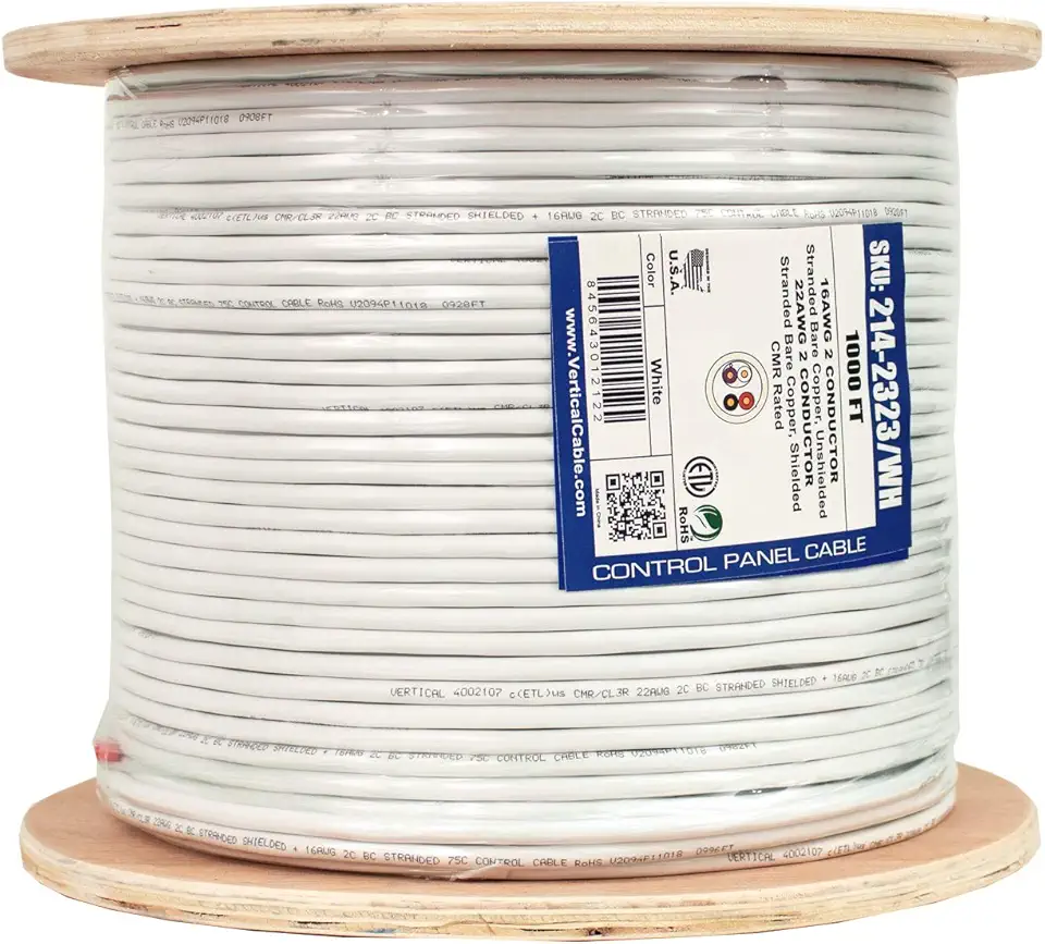 Vertical Cable Lighting Control Cable Riser: 22/2 (Shielded) Data + 16/ ...