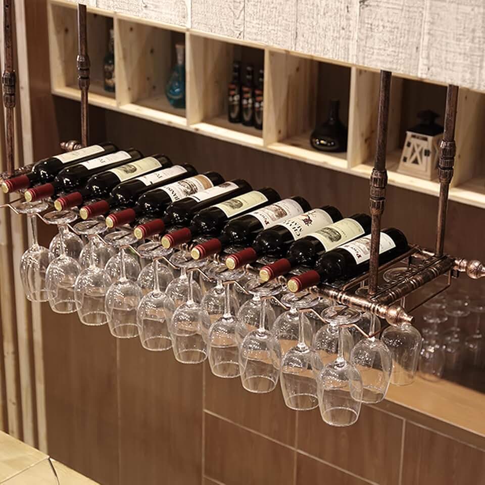 Ceiling Hanging Bar Unit Bar Wine Rack Restaurant Hanging Wine Bottle ...