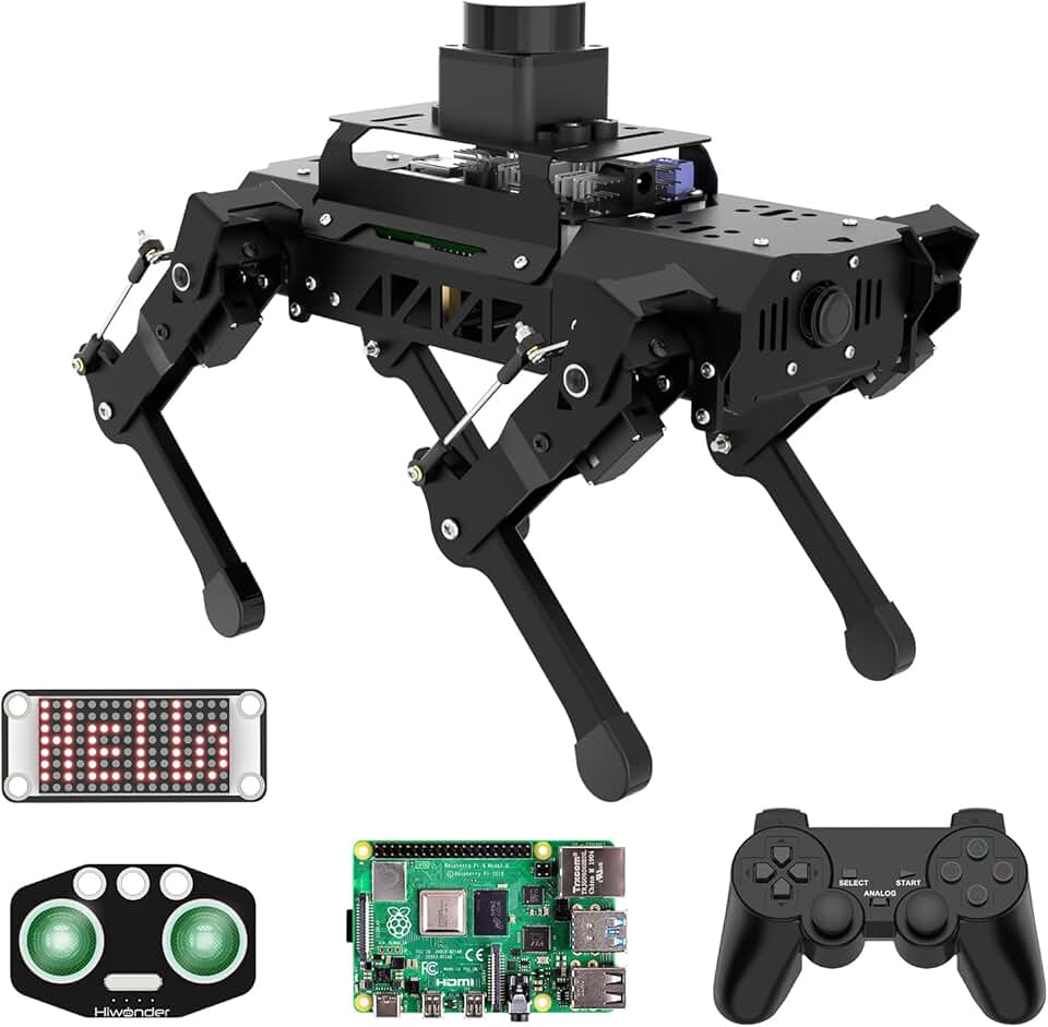 PuppyPi Robot Dog for Raspberry Pi, ROS Open Source TOF Lidar AI Vision Quadruped Bionic Smart ...