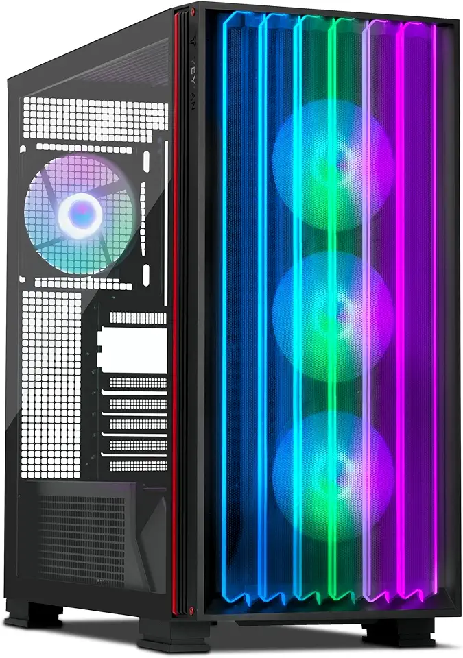 YEYIAN Gaming PC Case Mirage X Full Tower with Tempered Glass, 1.0mm ...