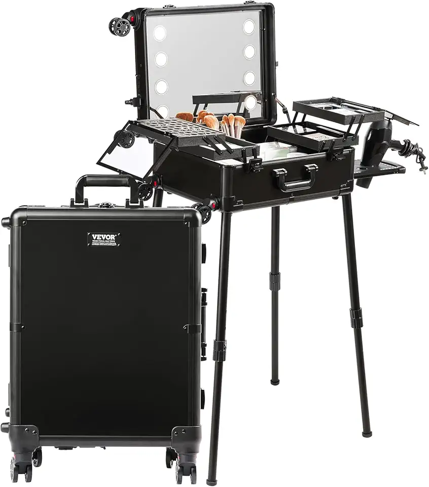 VEVOR Makeup Train Case Professional Makeup Storage Organizer Box Make ...