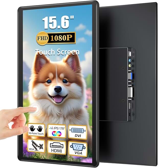 Touchscreen Monitor 15.6 Inch FHD1920×1080P IPS HDR 60Hz Touch Screen ...