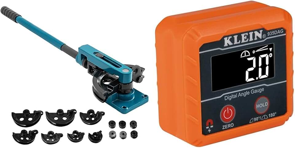 VEVOR Pipe Tube Bender, 3/8" to 1" Manual Pipe Tube Bender, with 7 Dies ...