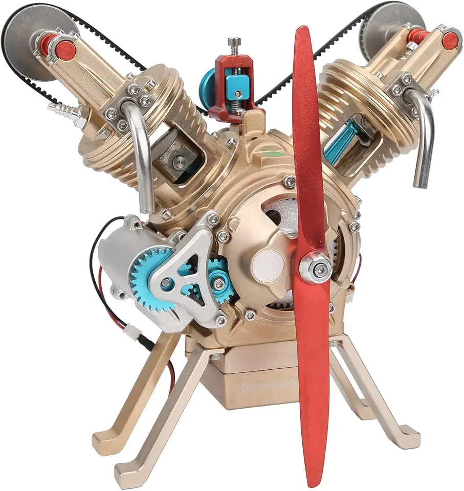 2 Cylinder Engine Assembly Kit Metal Machinery Building Model Set DM14 V2 Metal Engine Build DIY ...