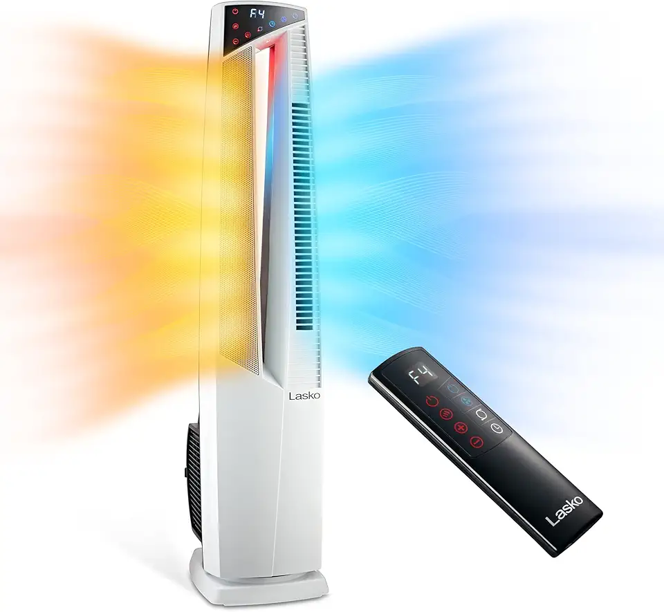 Lasko Oscillating Hybrid Fan and Space Heater for Home, All Season High ...