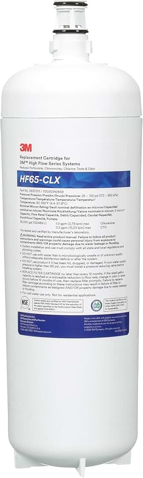 3M High Flow Series Filter Cartridge HF65-CLX, 5637213, 5 um NOM ...
