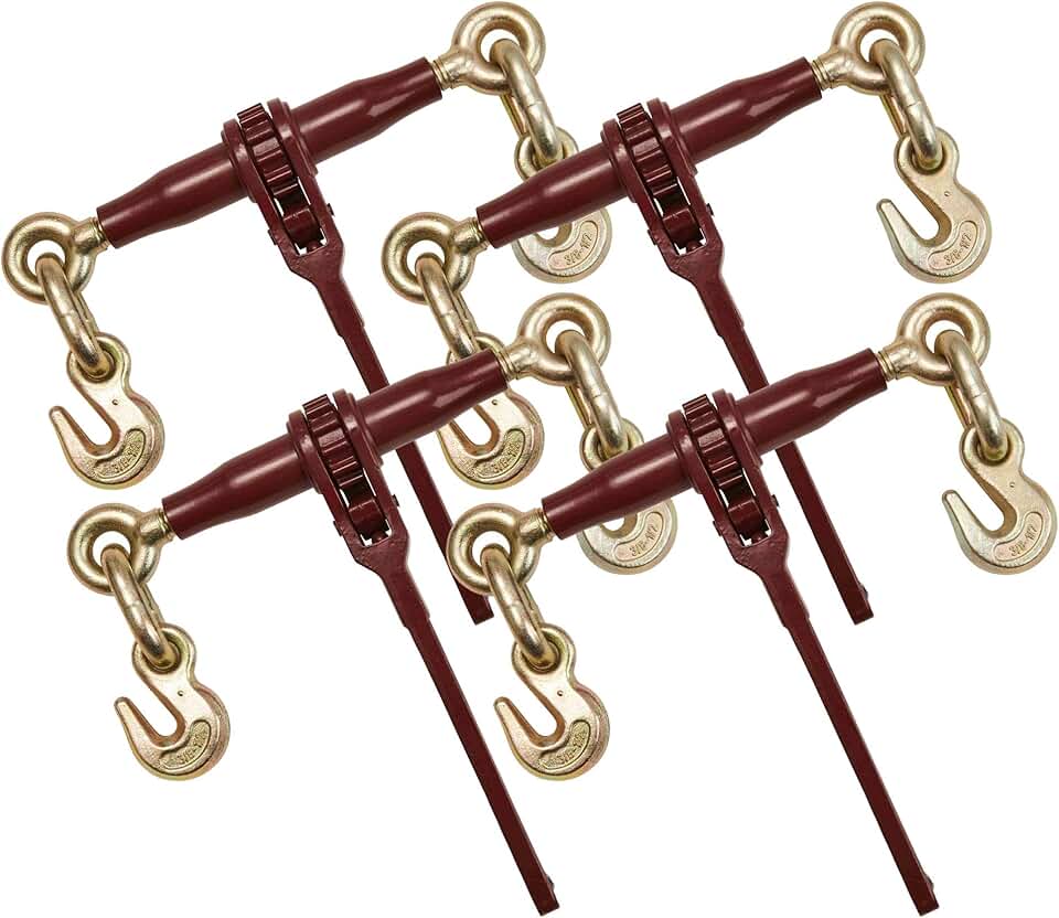 Mytee Products 4 Pack 3/8" - 1/2" Pro Heavy Duty Ratchet Load Chain ...