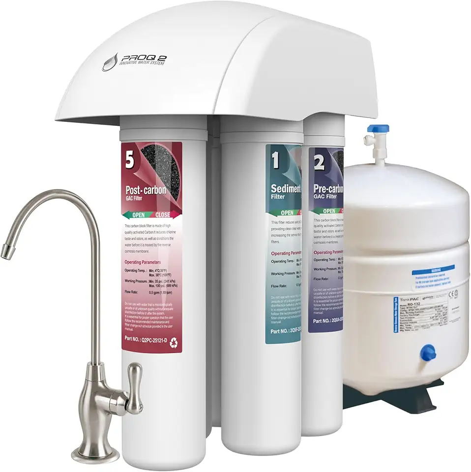 GWS w/Puroflo ProQ2 Reverse Osmosis System 5 Stage, Under Sink Water ...