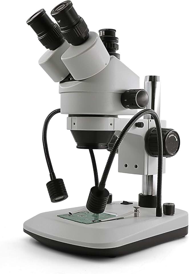 S7-TGL-CA05 Trinocular Gooseneck Zoom Stereo Microscope, WF10X ...