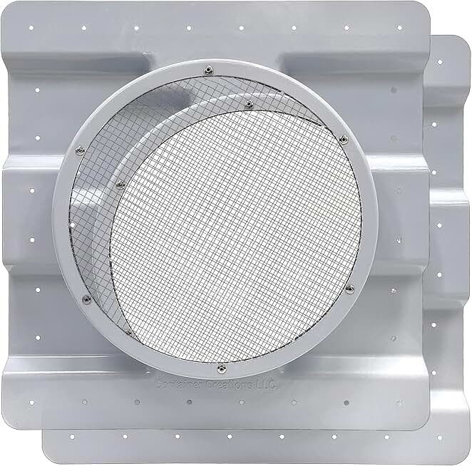 AdaptAIR (2-Pack) Shipping Container Roof Vents, Add 12-inch Whirlybird ...