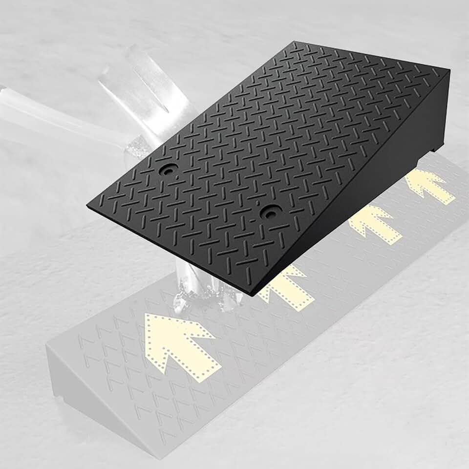 Rubber Driveway Ramp Loading Rubber Curb Ramp Step Pad Black Heavy Duty ...