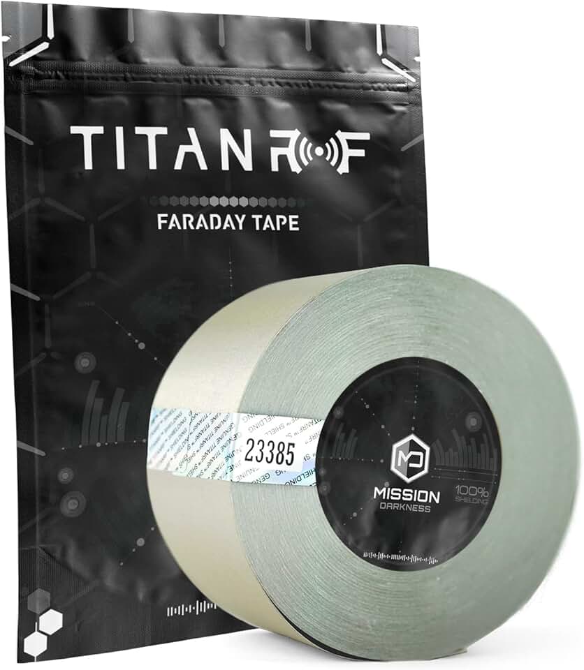 Mission Darkness TitanRF Faraday Tape // 2.5in W x 164ft L (6.35cm x ...