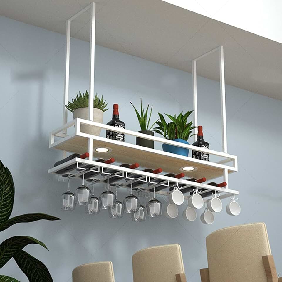 Ceiling Wine Glass Racks Wine Rack, Modern Floating Shelves, Loft ...