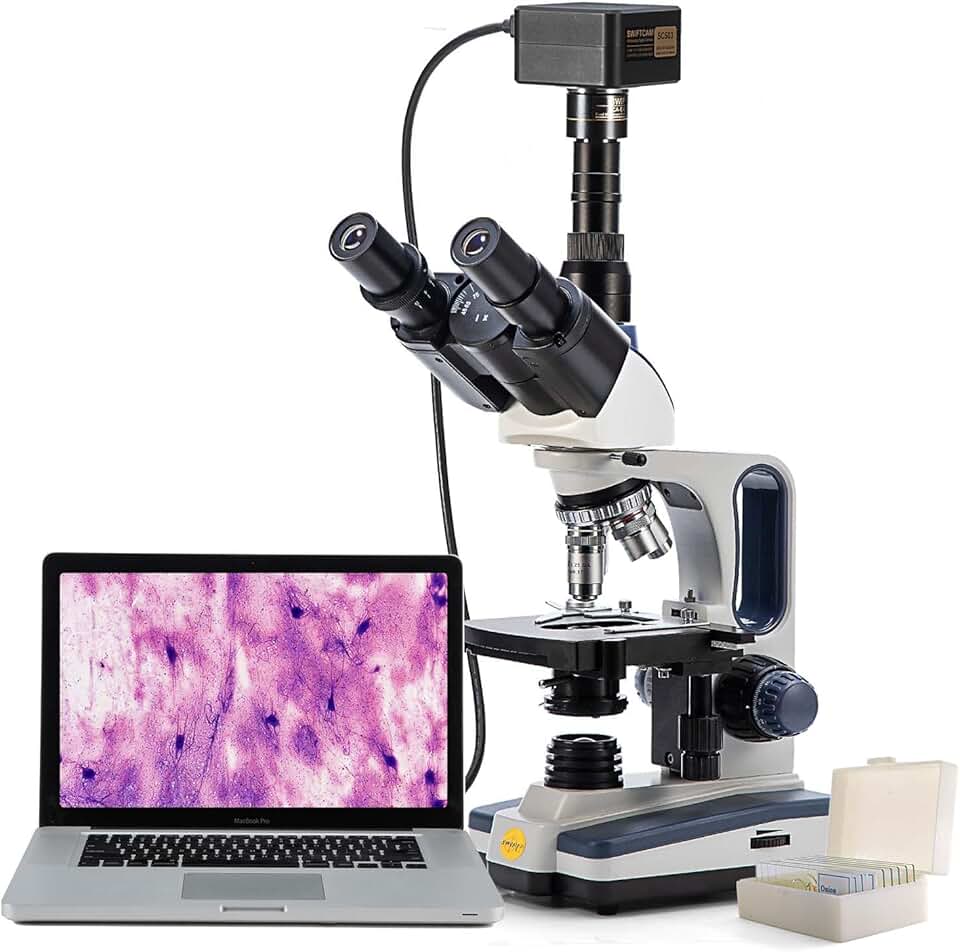 Swift Compound Trinocular Microscope SW350T,40X-2500X Magnification ...