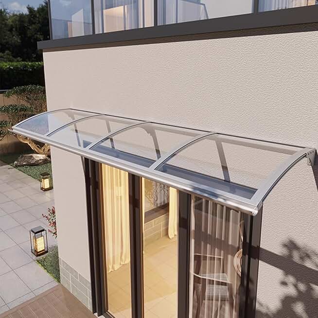 Outdoor Window Awning Door Canopy,PC Porch Awning,Curved Window Rain ...