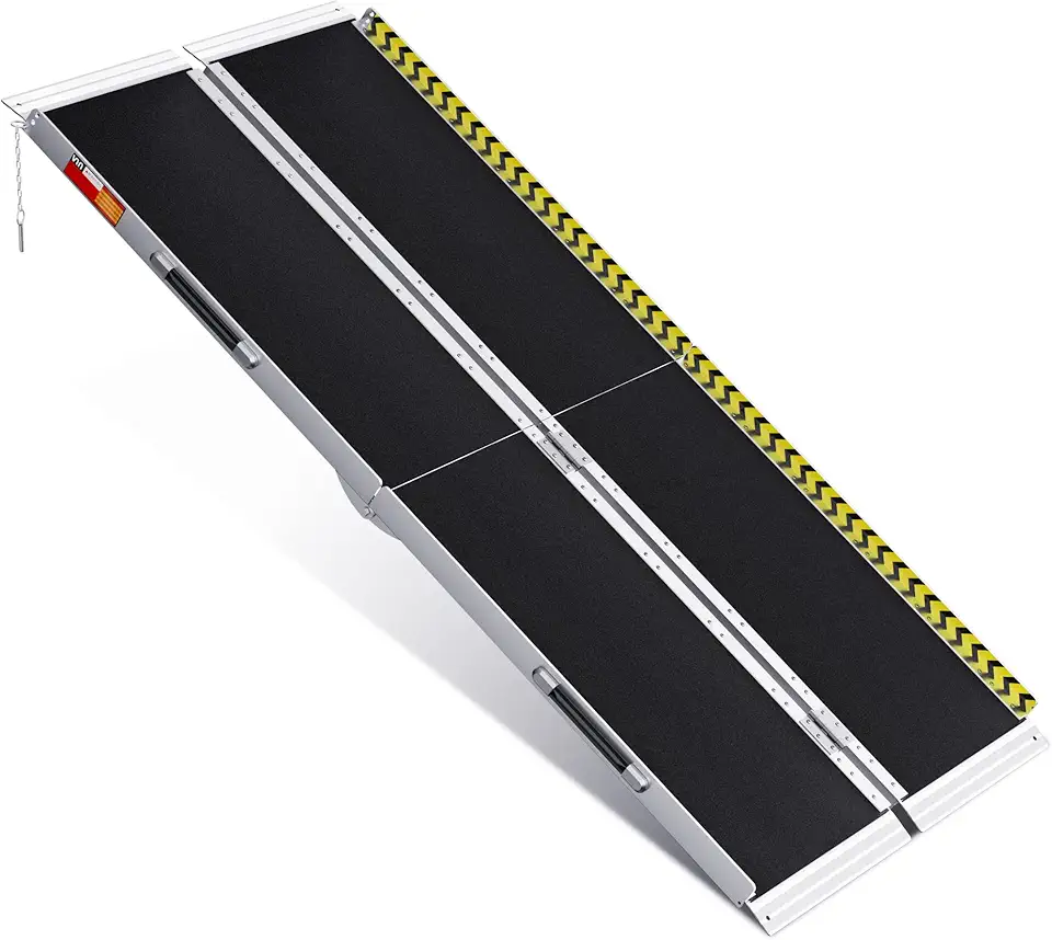 VNN Portable Wheelchair Ramp 6FT, Non-Slip Aluminum Folding Handicap ...