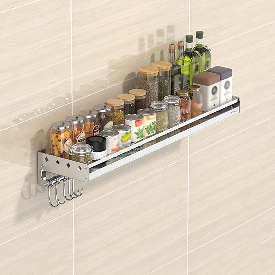 Spice Herb Racks Wall Mounted,304 Stainless Steel Kitchen Storage Rack ...