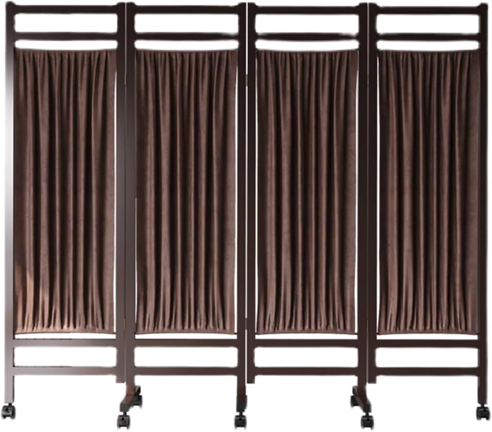 4 Panel Rolling Privacy Screen, Adult Foldable Room Divider, 6Ft High ...