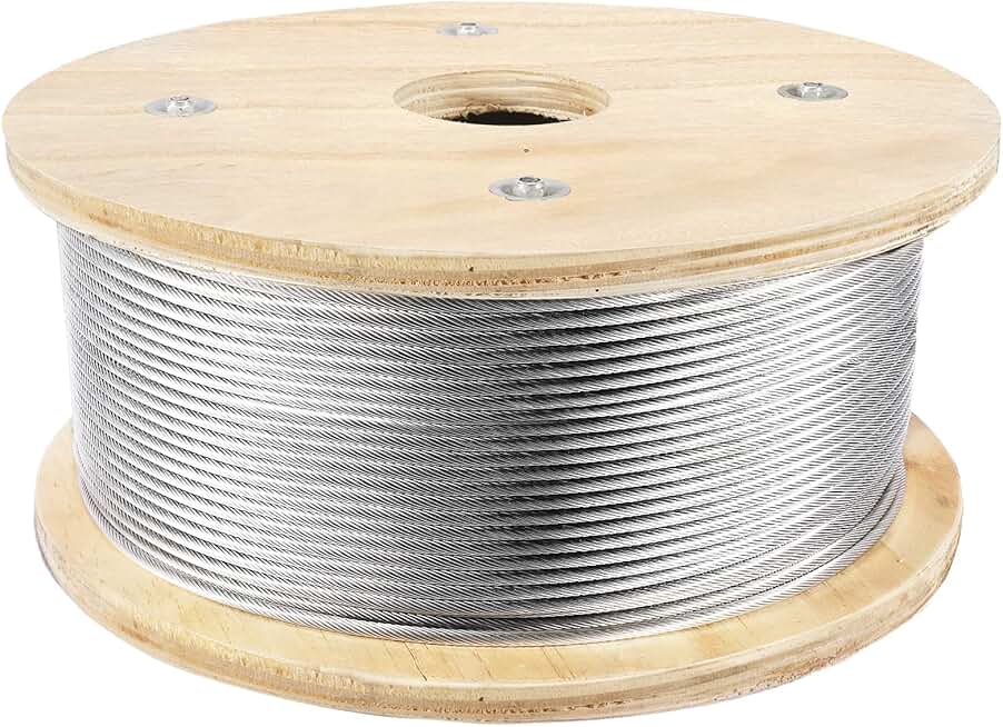 WAYSKA Stainless Steel Cable 3/16 Inch, 1 x 19 Strands Construction ...