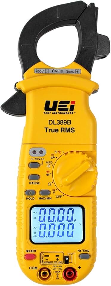 UEi DL389B Digital True RMS Clamp Meter, HVAC 4000 Counts Auto Ranging ...