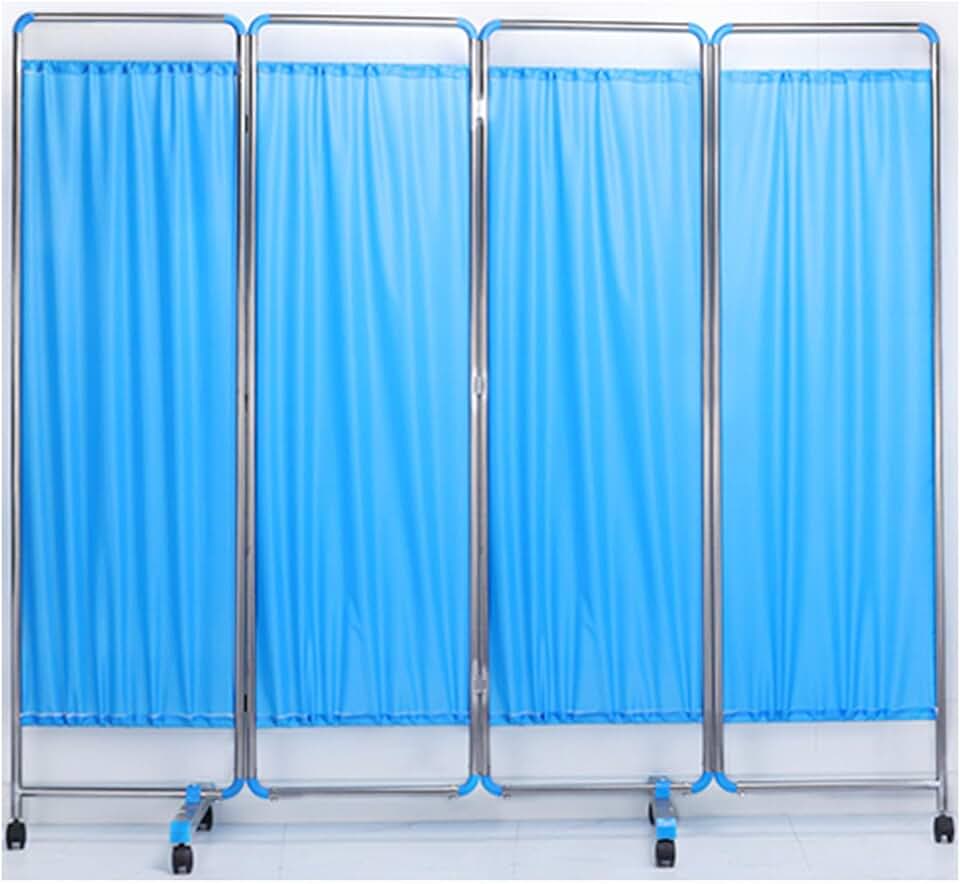 4 Panel Folding Rolling Privacy Screen, Privacy Screen with Wheels, 6 ...