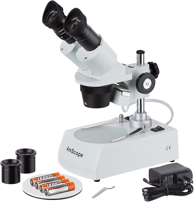 AmScope SE305R-PZ-LED Forward-Mounted Binocular Stereo Microscope ...
