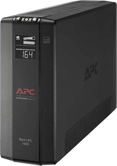 APC UPS 1500VA UPS Battery Backup and Surge Protector, BX1500M Backup Battery Power Supply, AVR ...