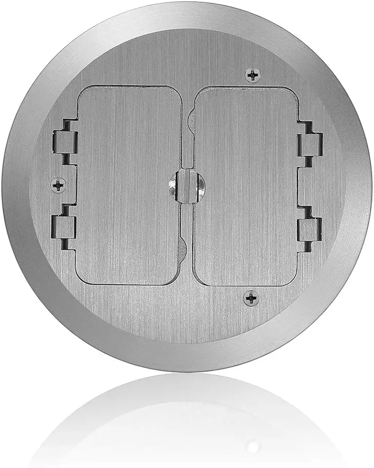 Leviton FBC2F-N Concrete Floor Box Nickel Plated Cover Plate, 2 Decora ...