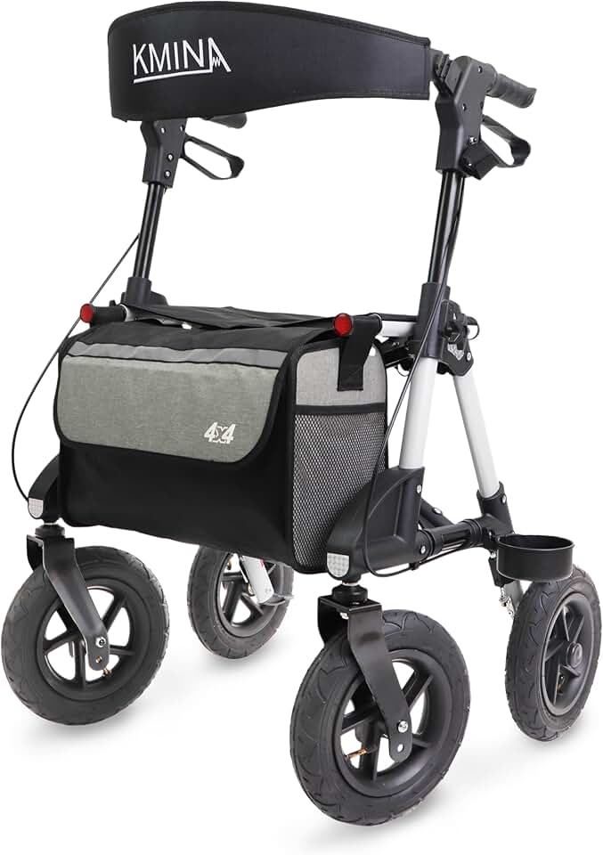 KMINA PRO - All Terrain Walker for Seniors with Pneumatic Tires and ...
