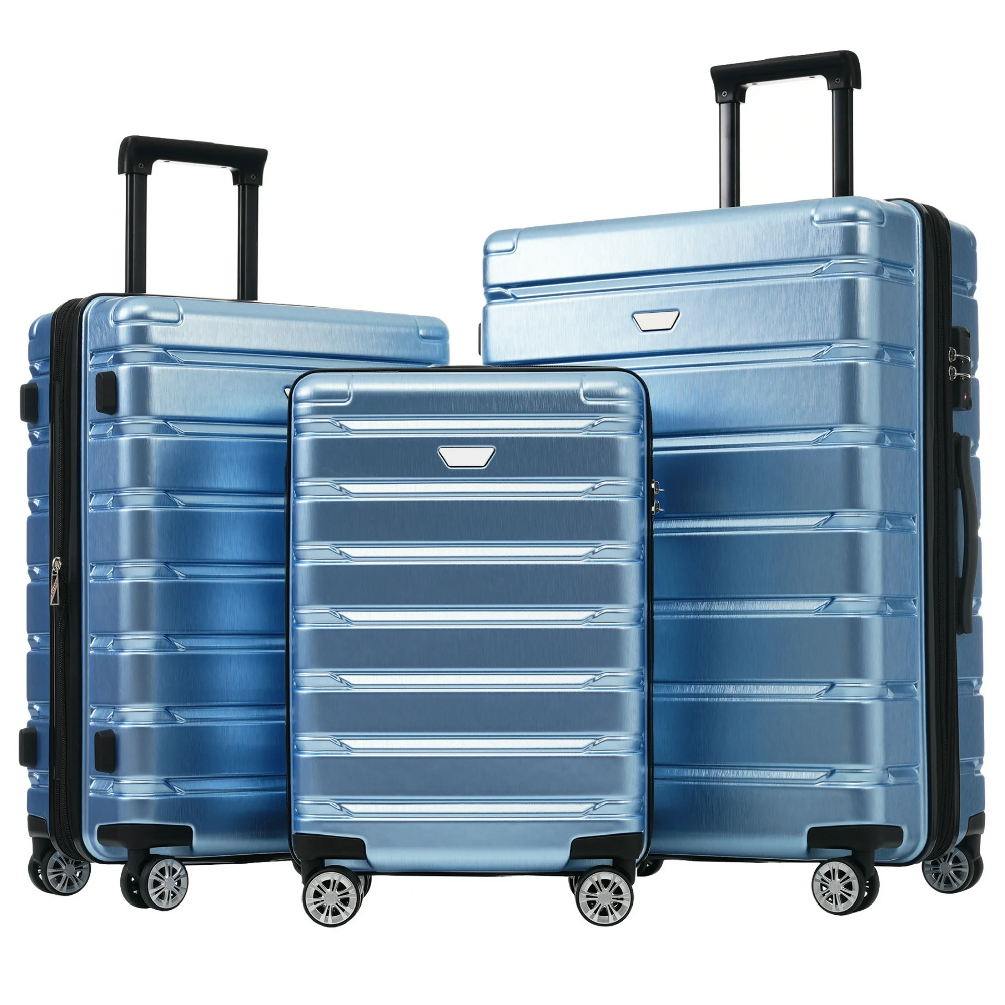 3-piece luggage set, lightweight and durable luggage with wheels and ...