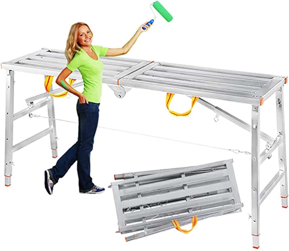 Work Platform Scaffolding Portable Folding Scaffold Adjustable Height ...