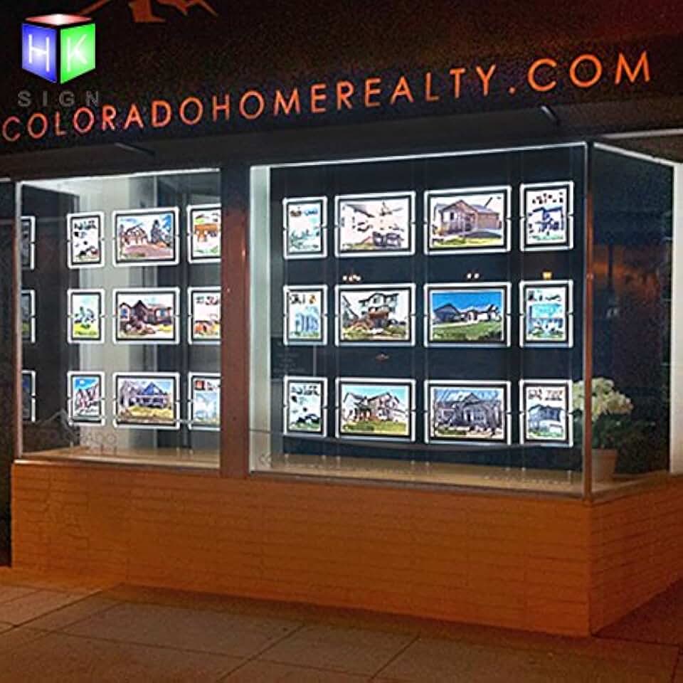 A4 Landscape Crystal Acrylic Led Backlit Real Estate Window Hanging ...