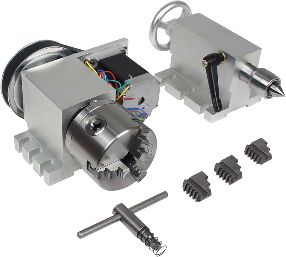 CNC Rotary Axis 4th Axis with 3 Jaw Chuck,CNCTOPBAOS K11-80mm Hollow ...