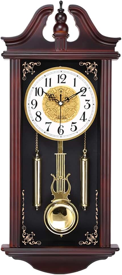 Wall Clocks Grandfather Wood Wall Clock with Chime Pendulum Wood ...