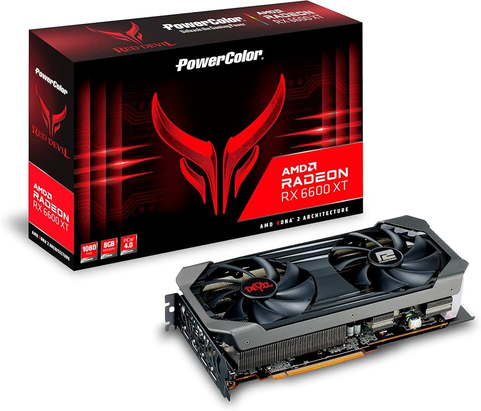 PowerColor Red Devil AMD Radeon RX 6600 XT Gaming Graphics Card with ...