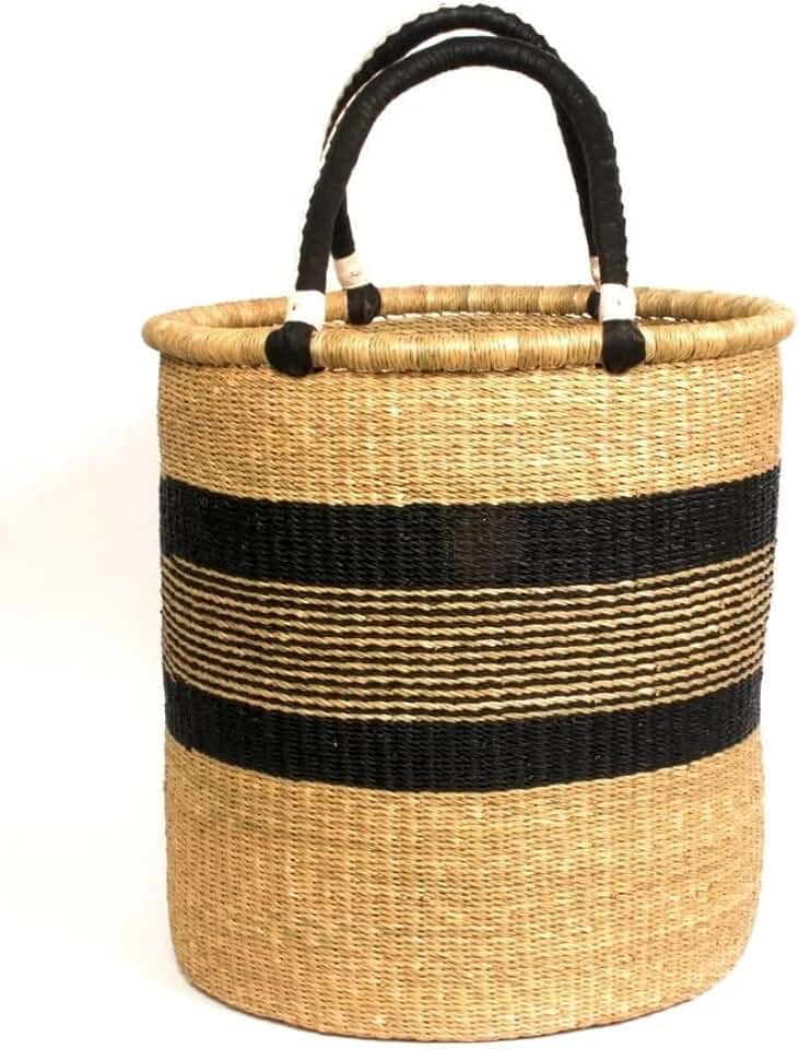 Large Ghana Natural Traditional Handwoven African Ghana Laundry Basket ...
