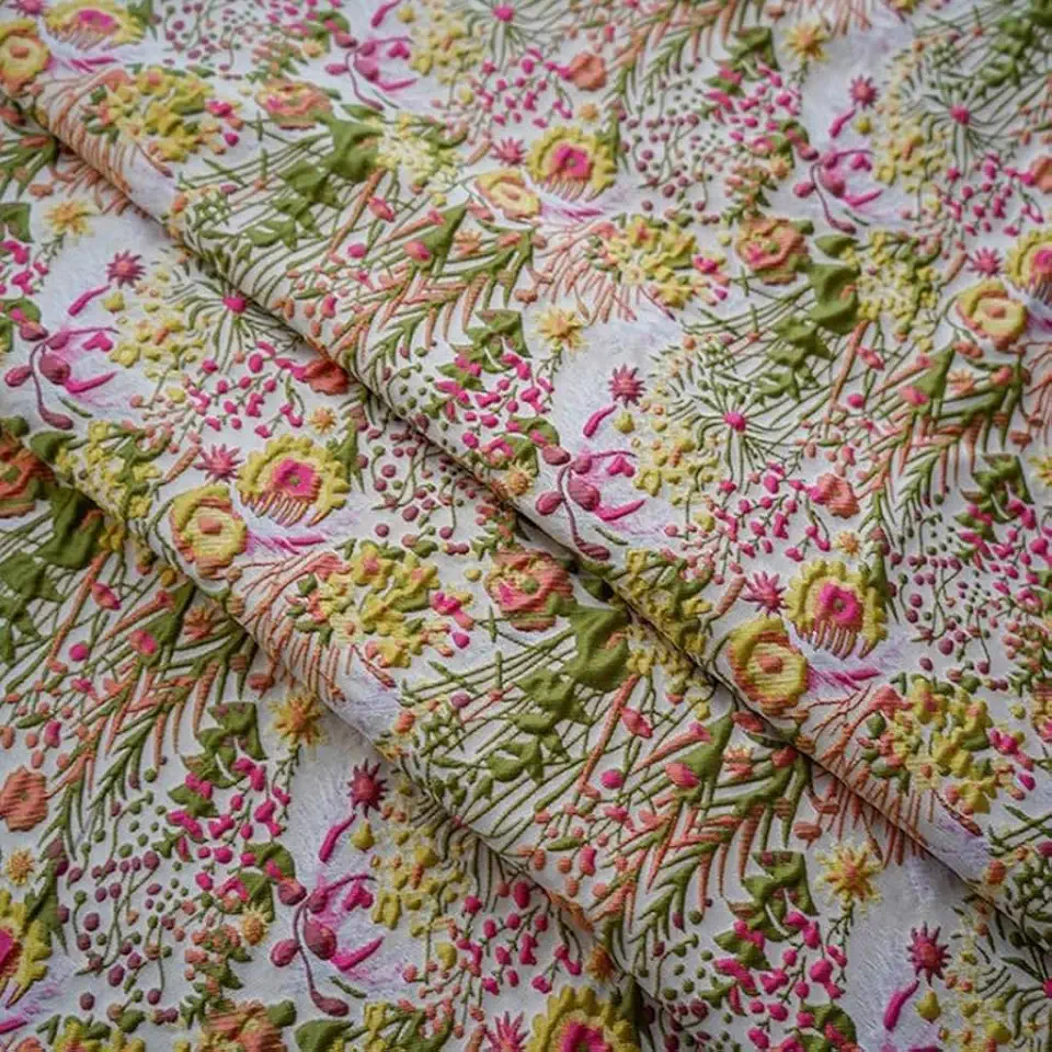 GYLXW 2 Meter 3D Jacquard Brocade Fabric Dress Coat Patchwork Sewing ...