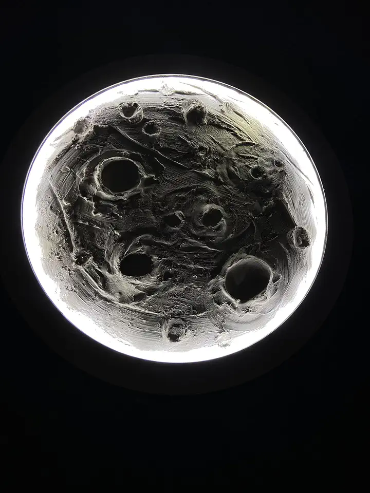 Modern Decorative Lighting with Moon Surface Design | Plaster and Wood ...