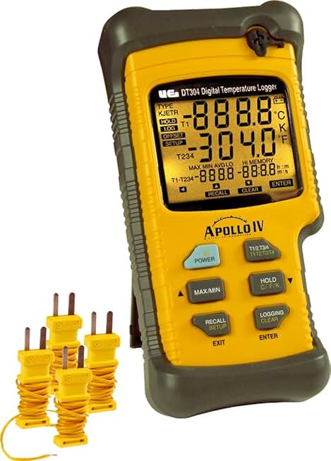 UEi Test Instruments DT304 Quad Input IP67 Digital Logging Thermometer ...