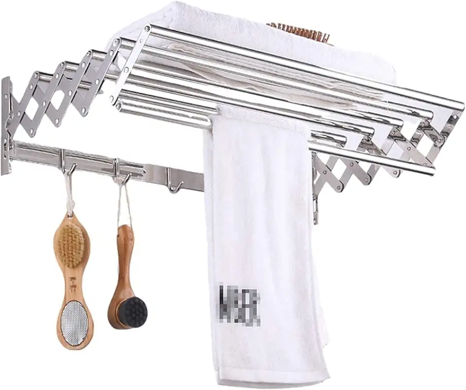 Clothes Drying Rack,Wall Mount Expandable Retractable Air Drying Rack ...