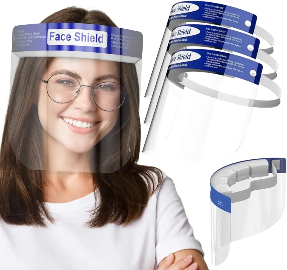 Face Shield | Case of 200 | Clear Plastic Face Shields for Women, Men & Kids, Anti-Fog ...