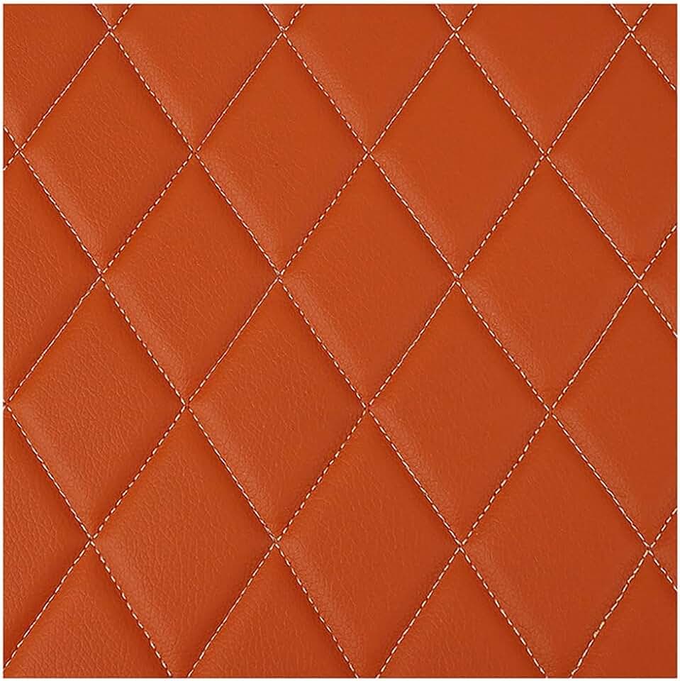 Faux Leather Fabric Quilted Leather Diamond Stitch Padded Cushion Linen ...