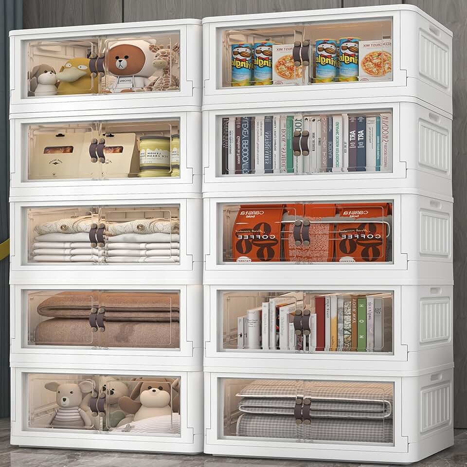 Storage Bins with Lids, 23 Gal White Closet Organizers and Storage, 5 ...